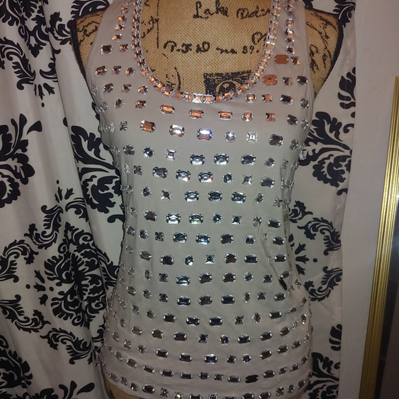Boston Proper | Tops | Boston Proper Rhinestone Tank | Poshmark